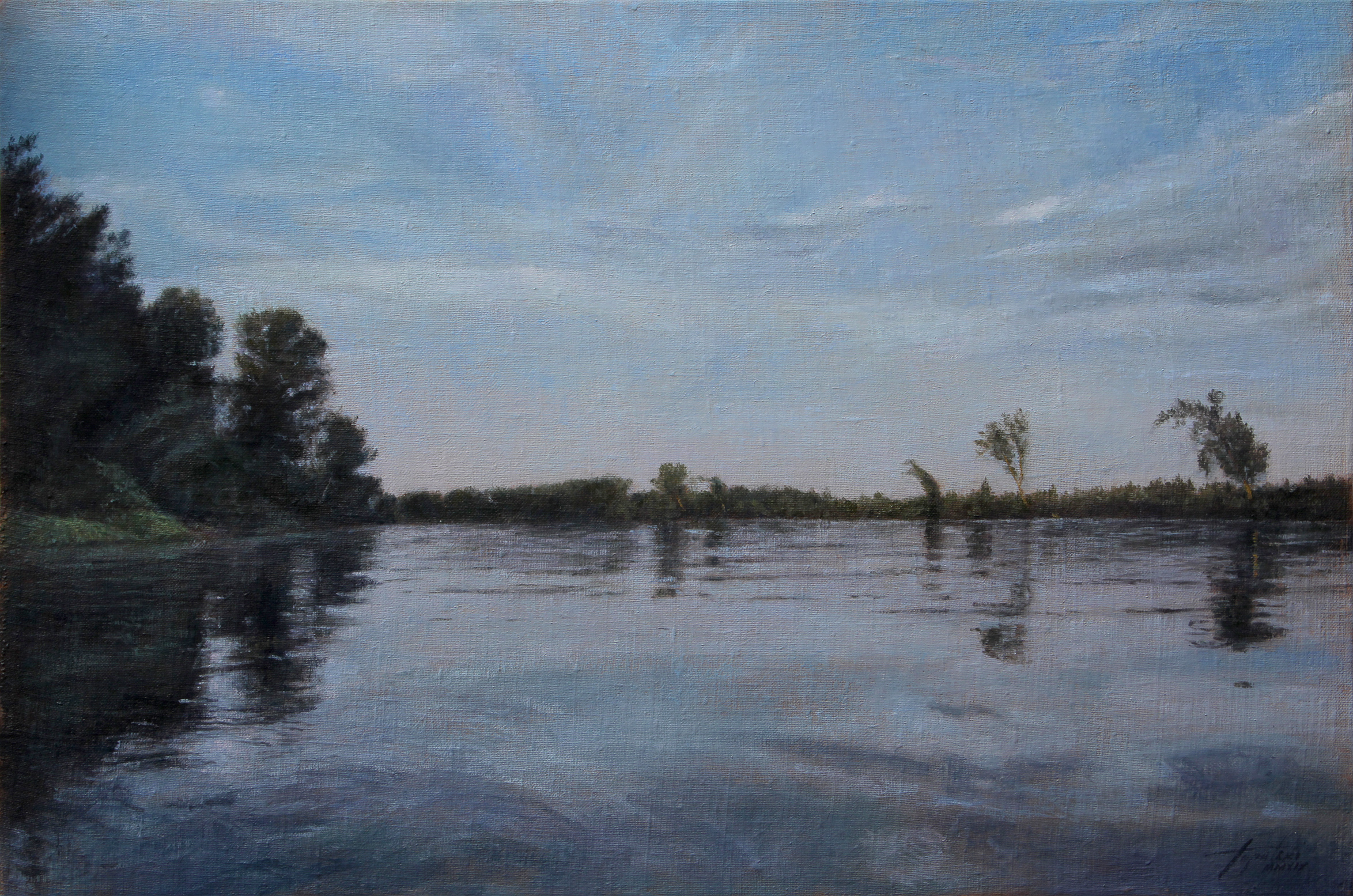 Umetnička slika – Reka Tisa – 40x60cm Ulje na platnu – umetnik Darko ...