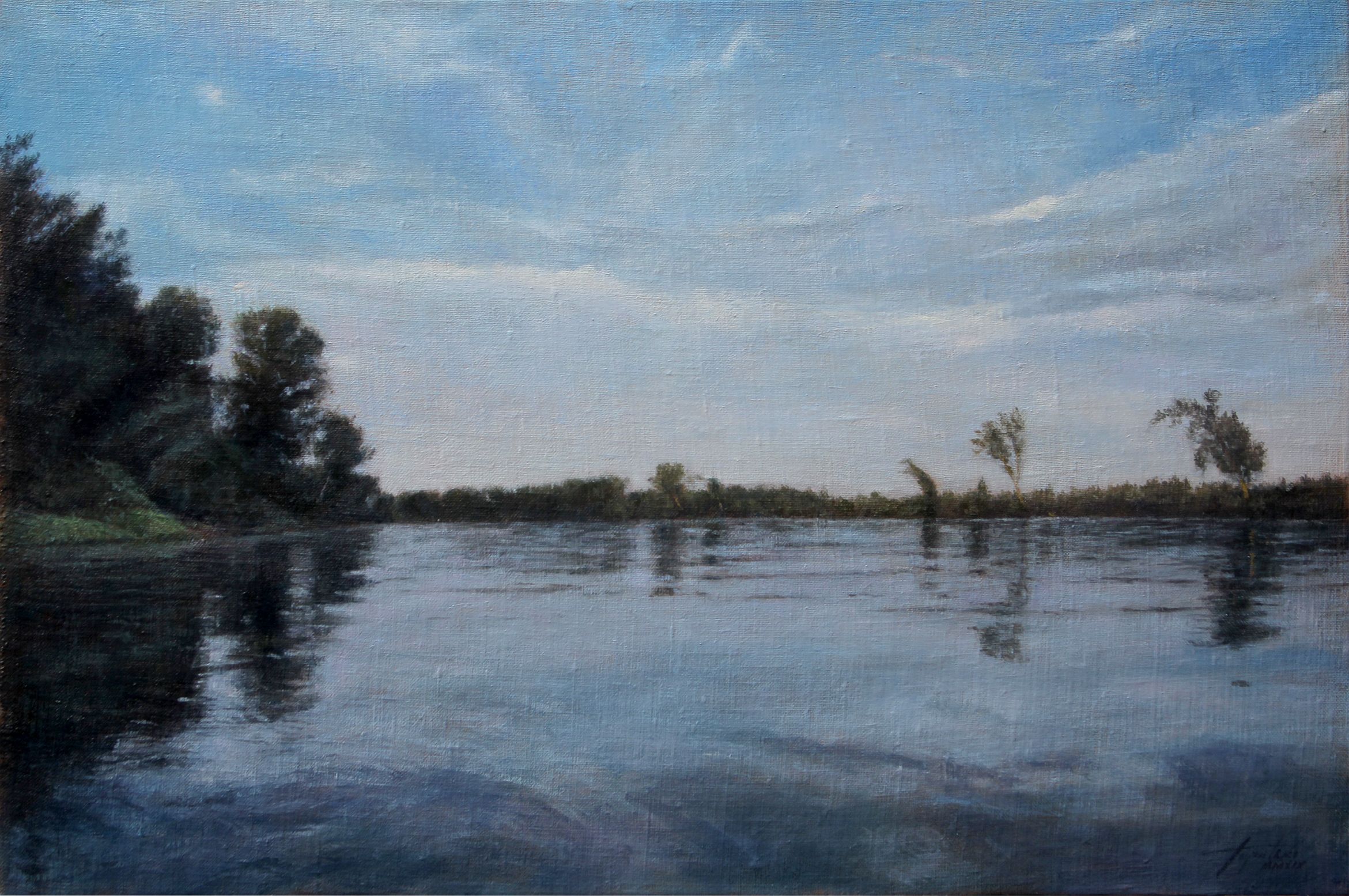 Umetnička slika – Reka Tisa – 40x60cm Ulje na platnu – umetnik Darko ...